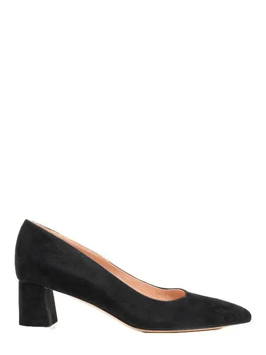 ALLY SHOES Pointed-toe Block Heel Pumps - Black Suede