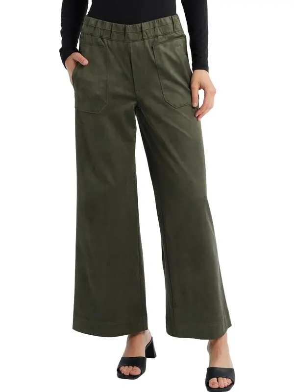 Wit & Wisdom Skyrise Patch Pocket Wide-leg Pants - Laurel Wreath