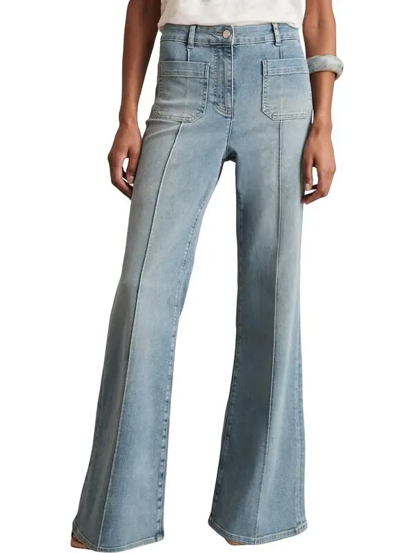 REISS Sakura Flare Jeans - Light Blue