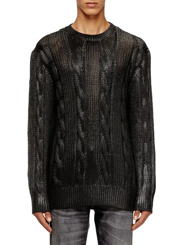 DIESEL® K-michiu Cable Knit Sweater - Black