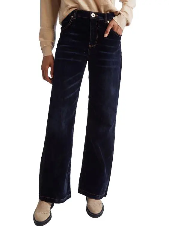 Eleventy Flocked Denim Flare Leg Jeans - 11 Blue