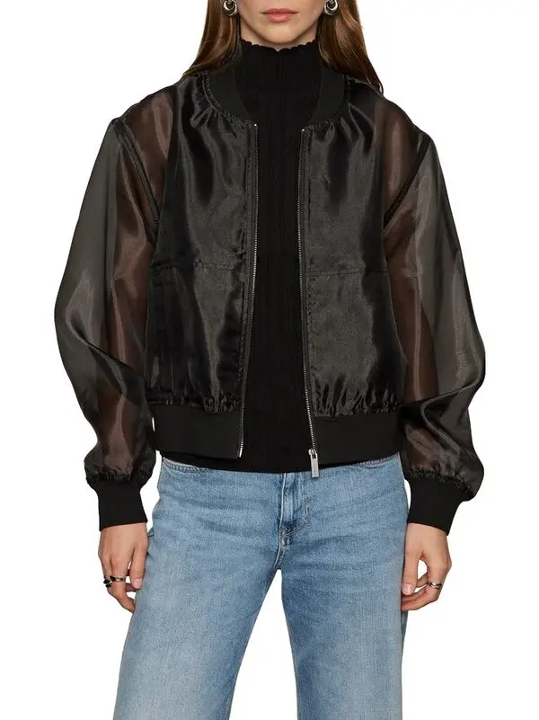 Sanctuary Shane Organza Bomber Jacket - Black