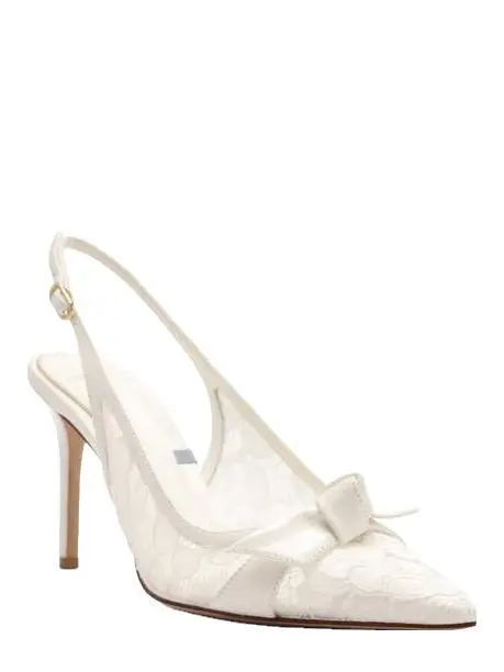 ALEXANDRE BIRMAN Clarita Classic Pointed Toe Slingback Pump - Off White/ivory