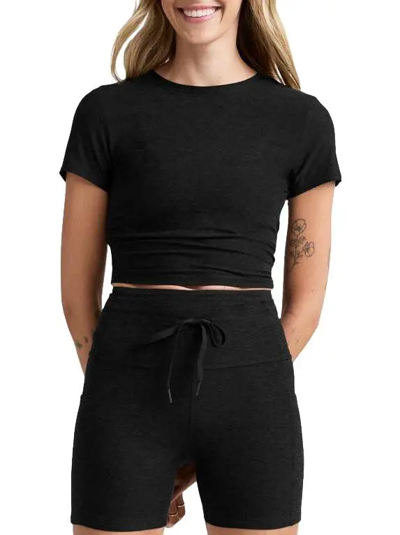 Beyond Yoga Featherweight Crop T-shirt - Darkest Night