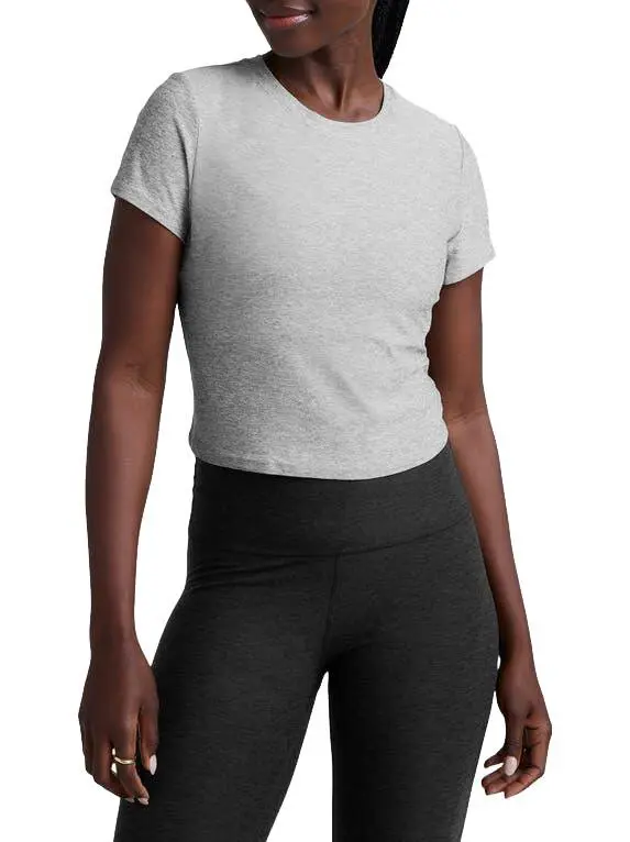Beyond Yoga Featherweight Crop T-shirt - Silver Mist