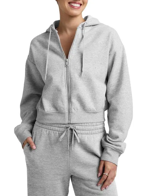 Beyond Yoga Luxefleece Zip-up Hoodie - Light Heather Gray