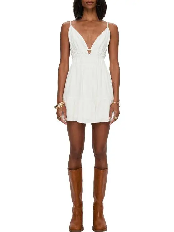 Princess Polly Elpida Plunge Neck Mini Dress - White