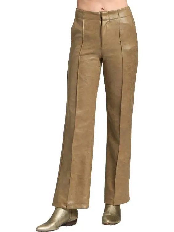APNY Pintuck Wide-leg Pants - Olive
