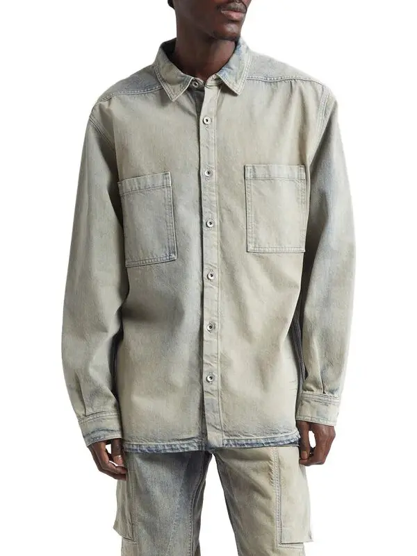 Rick Owens Jumbo Denim Outershirt - Mineral Pearl