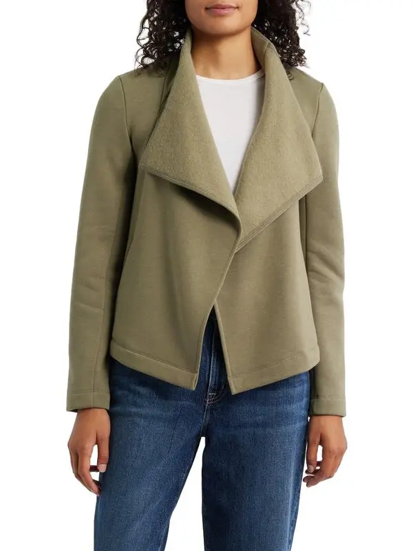 NIC+ZOE Knit Moto Jacket - Olivewood