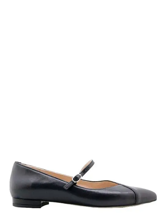ALLY SHOES Mary Jane Flat - Black Leather