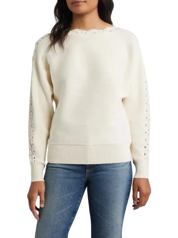 Elie Tahari Juniper Dolman Sleeve Top - Vanilla