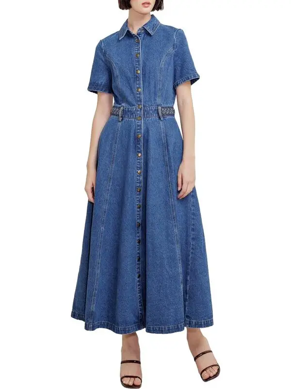 FREEMARKET Denim Maxi Dress - Denim Blue
