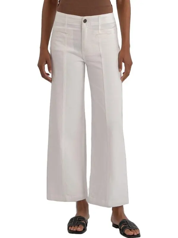 Kut From The Kloth Meg Seamed Wide-leg Ankle Pants - White Jm