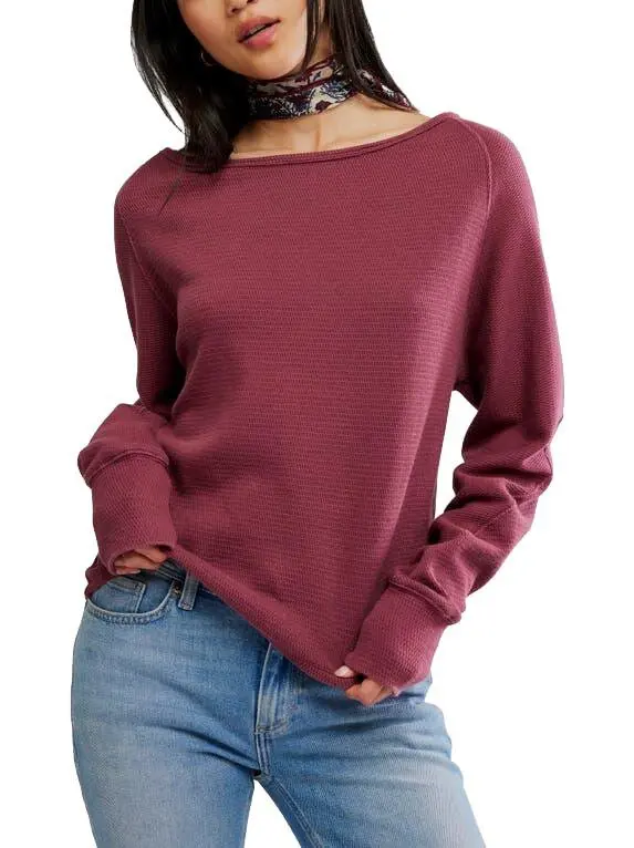Free People We The Free Jess One-shoulder Thermal Top - Dionysus