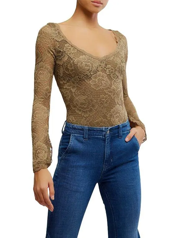 Free People Long Sleeve Lace Bodysuit - Gothic Love
