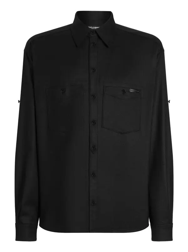 Dolce & Gabbana Oversized Flannel Shirt - Black