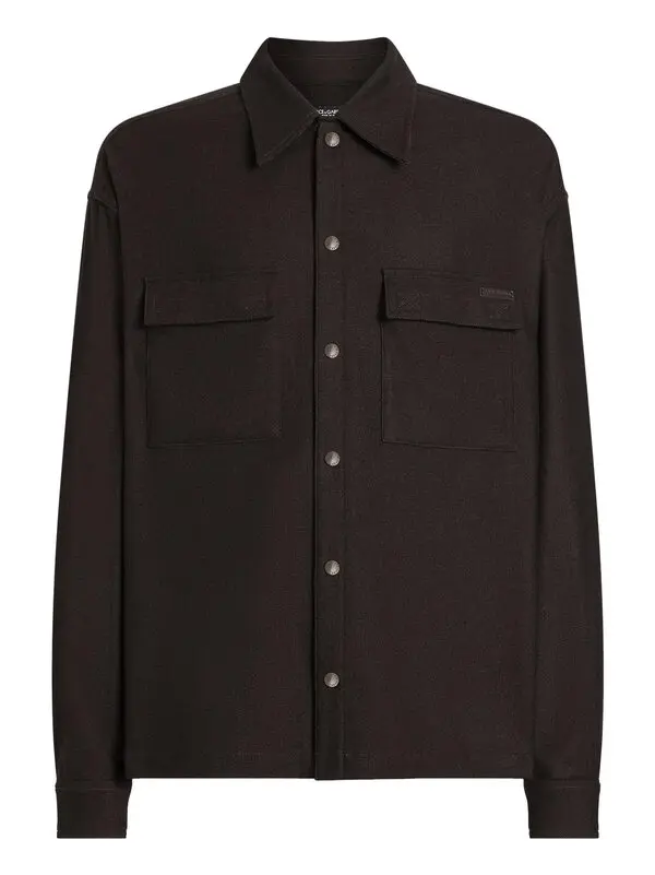 Dolce & Gabbana Mélange Wool Mat Shirt - Brown