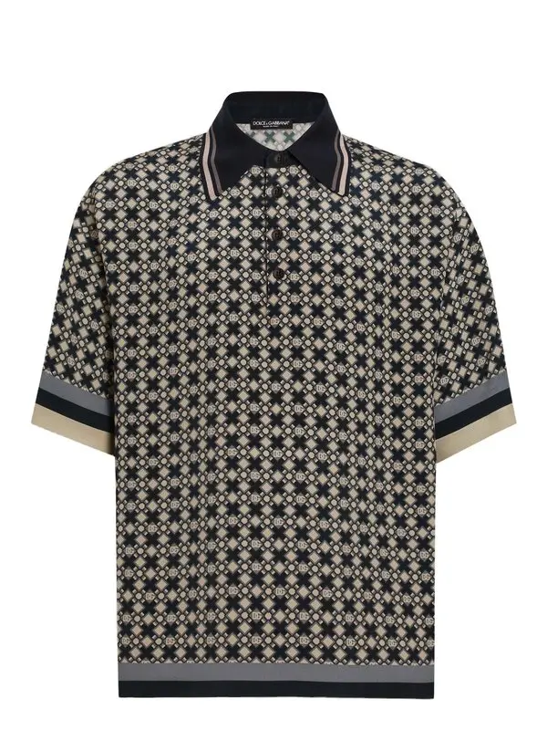 Dolce & Gabbana Ed Marocain Crêpe Polo Shirt - Print