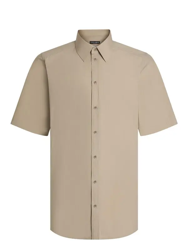 Dolce & Gabbana Extra Fine Poplin Gold Shirt - Beige