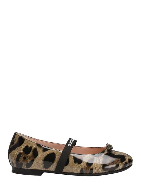 Dolce & Gabbana Ballet Flats In Printed Shiny Calfskin - Print