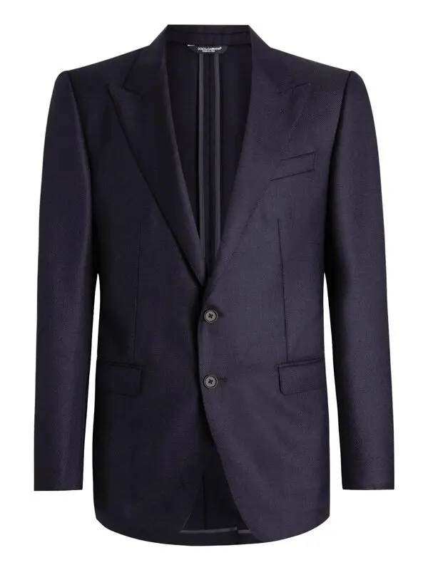 Dolce & Gabbana Single-breasted Taormina Wool Jacket - Blue