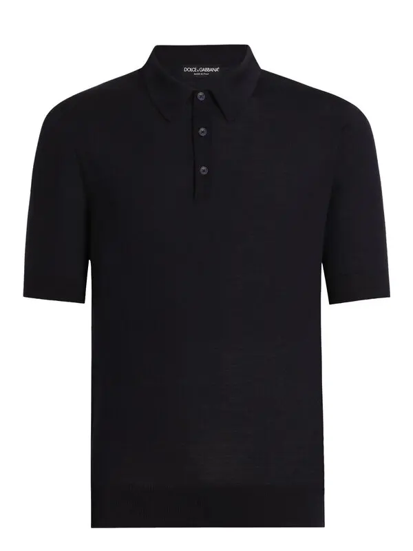 Dolce & Gabbana Fine-gauge Wool Polo Shirt - Blue