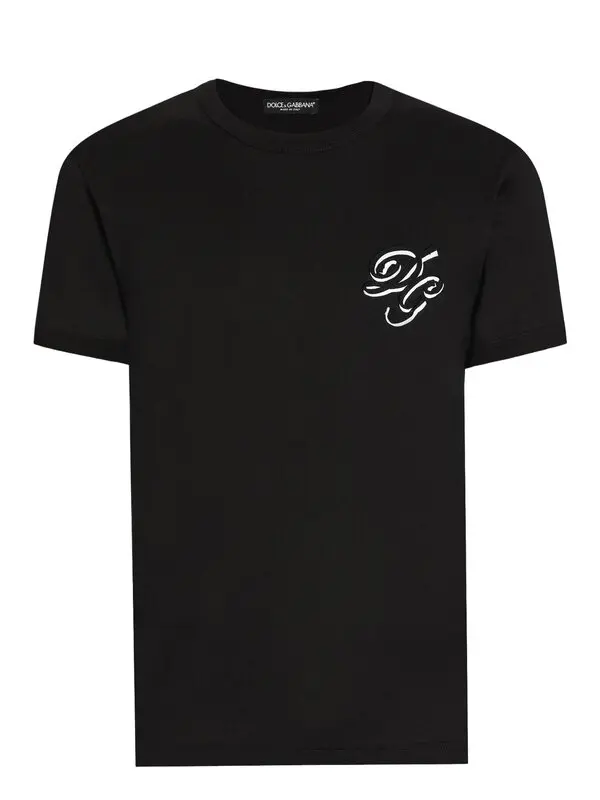 Dolce & Gabbana Cotton T-shirt With Embroidery - Black