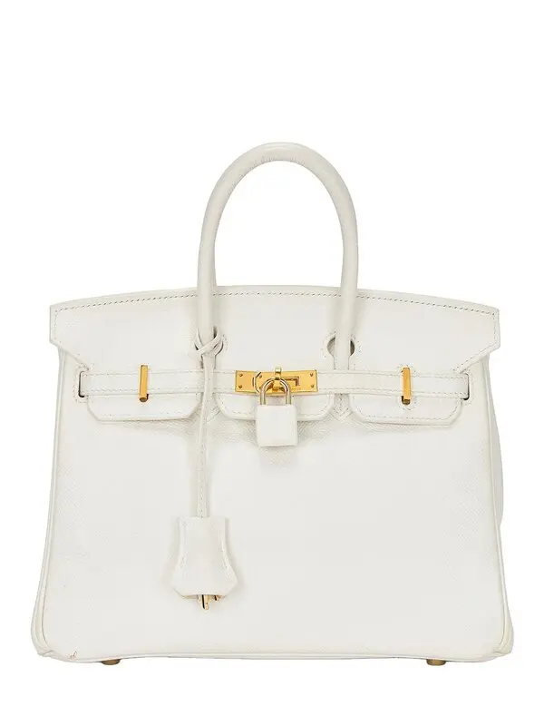 Hermès Epsom Birkin 25 Handbag - White