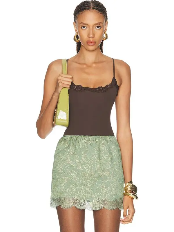 SKIMS Fits Everybody Lace Cami Bodysuit - Espresso