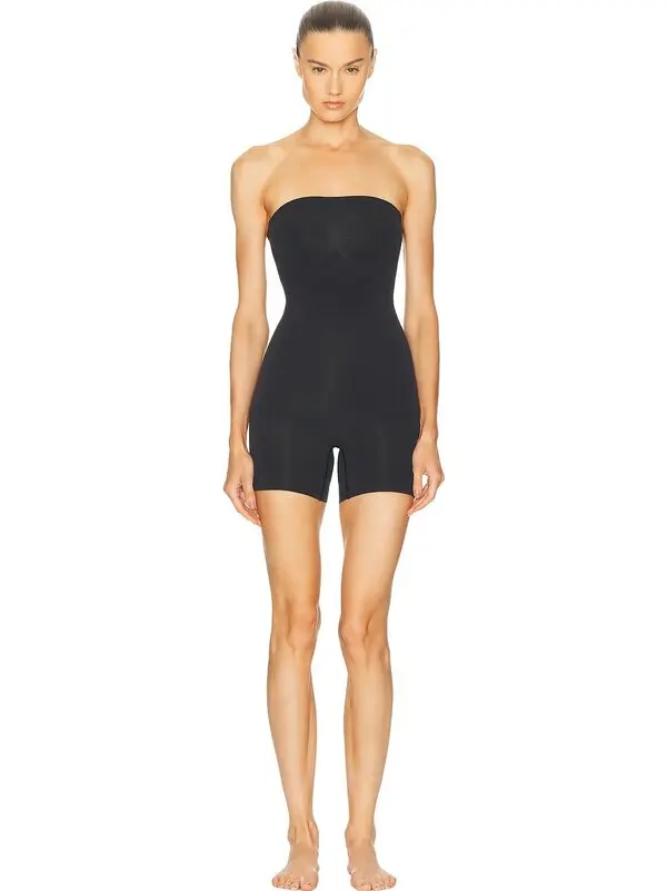 SKIMS Seamless Sculpt Strapless Shortie Bodysuit - Onyx