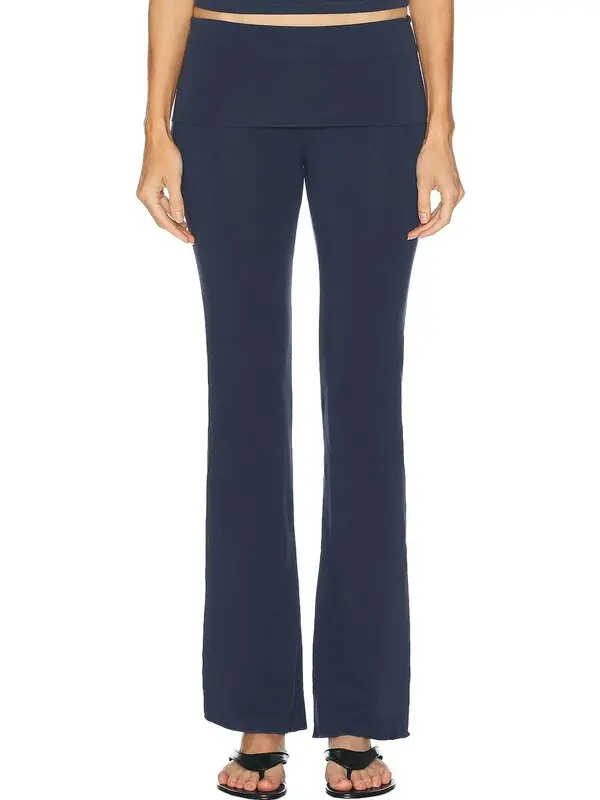 SKIMS Cotton Jersey Foldover Pant - Navy