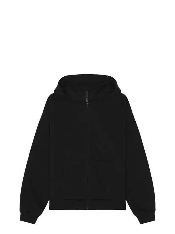 SKIMS Fleece Zip Up Hoodie - Washed Onyx