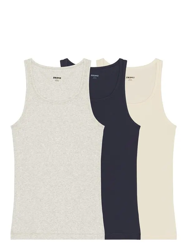 SKIMS Cotton Rib Tank 3-pack - Ecru Multi
