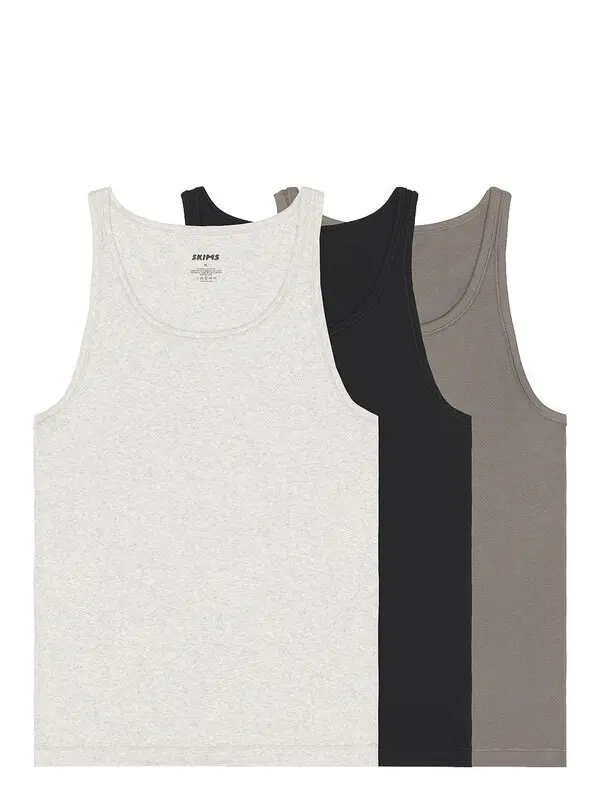 SKIMS Cotton Rib Tank 3-pack - Heather Multi