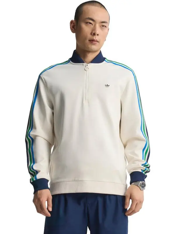 Adidas Originals 3-stripes 1/4 Zip Sweatshirt - Chalk White