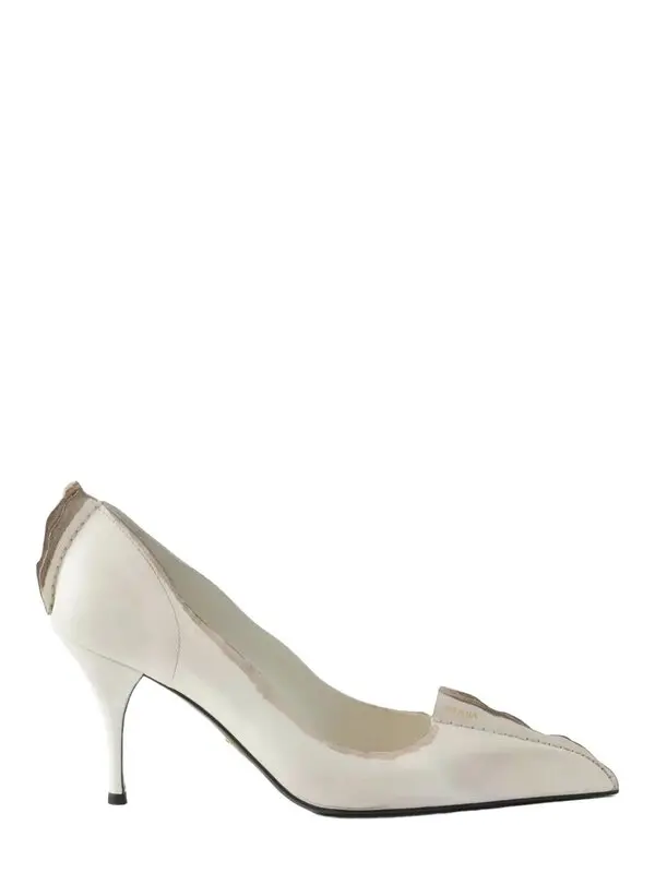 Prada 85mm Antiqued Leather Pumps - Neutrals