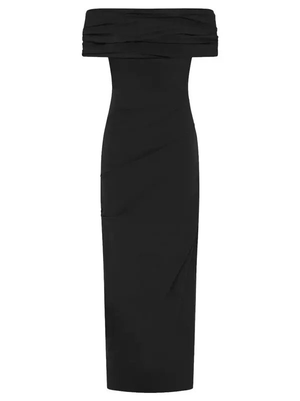 Rachel Gilbert Camille Draped Off-shoulder Maxi Dress - Black