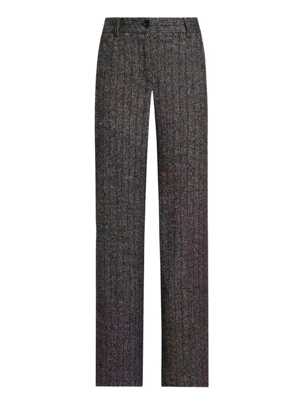 Dolce & Gabbana Striped Tweed Trousers - Black
