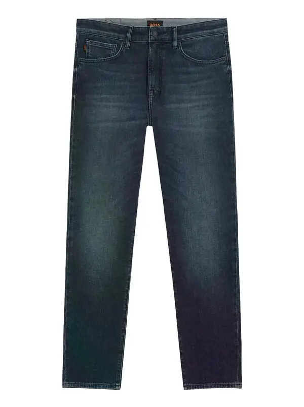 BOSS Leather-patch Jeans - Blue
