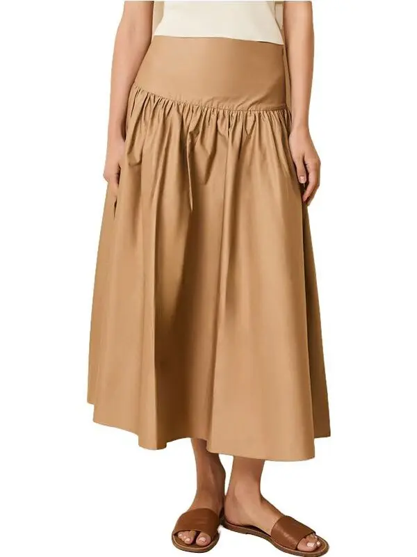 Solid & Striped Magnolia A-line Midi Skirt - Brown