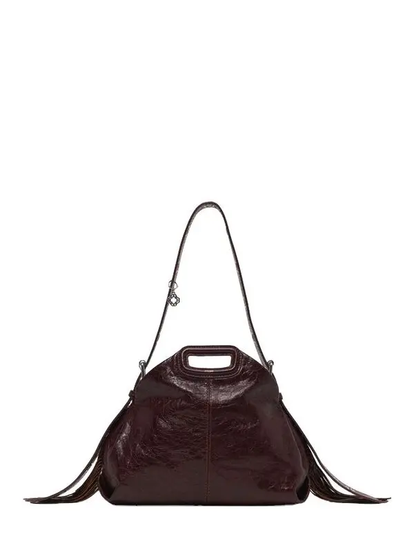 Maje Miss M Crackled Leather Bag - Brown