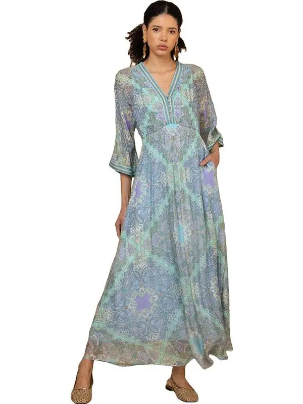 Hale Bob Emerie Chiffon Maxi Dress - Blue