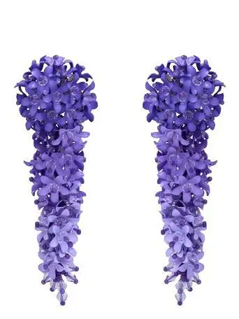 Oscar De La Renta Cascading Flower Clip-on Earrings - Natural