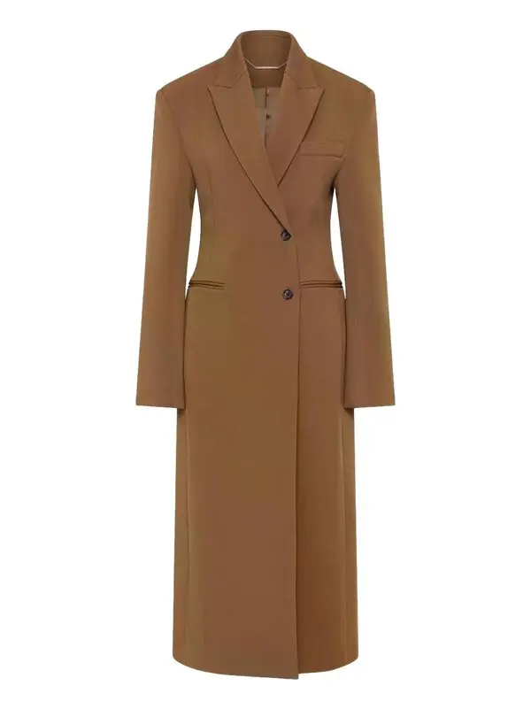 Rachel Gilbert Sergio Padded-shoulder Coat - Brown