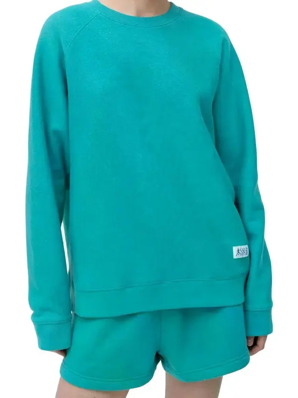 SPORTY & RICH Raglan-sleeve Cotton-blend Sweatshirt - Green