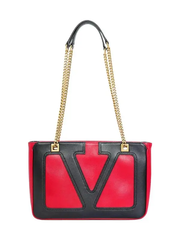 Valentino Garavani V-logo Chain Tote Bag - Red