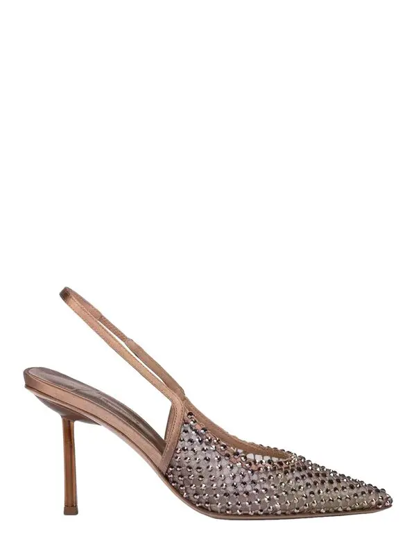 LE SILLA 80mm Gilda Crystal-embellished Slingback Pumps - Brown