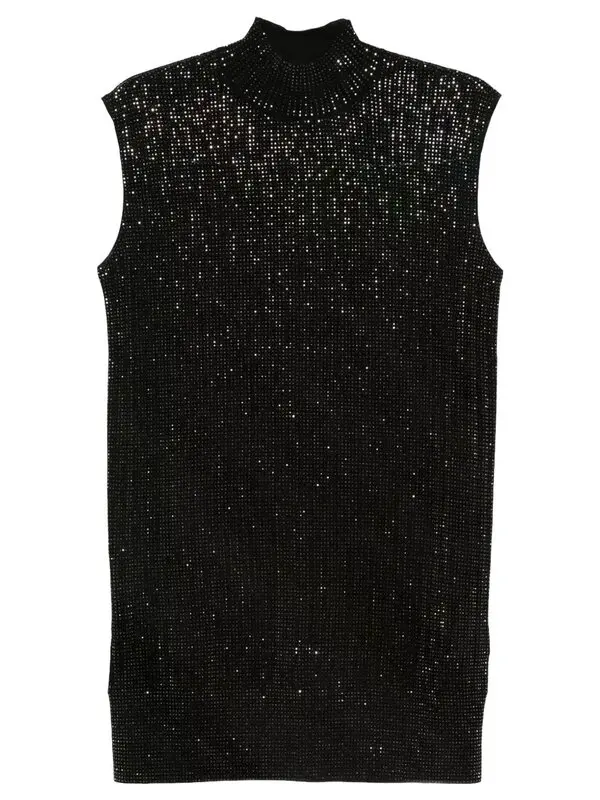Emporio Armani Sequin High-neck Sleeveless Dress - Black