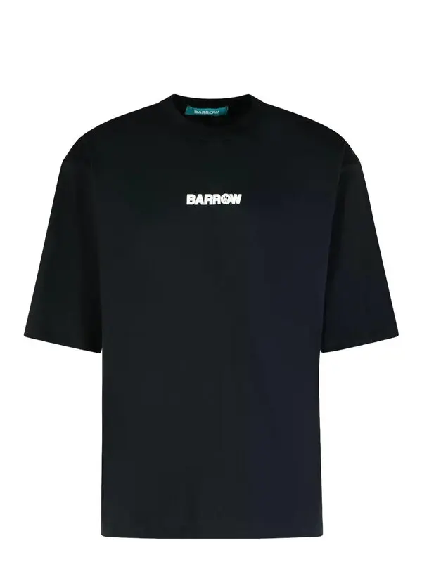 BARROW Crew-neck Bear-print T-shirt - Black